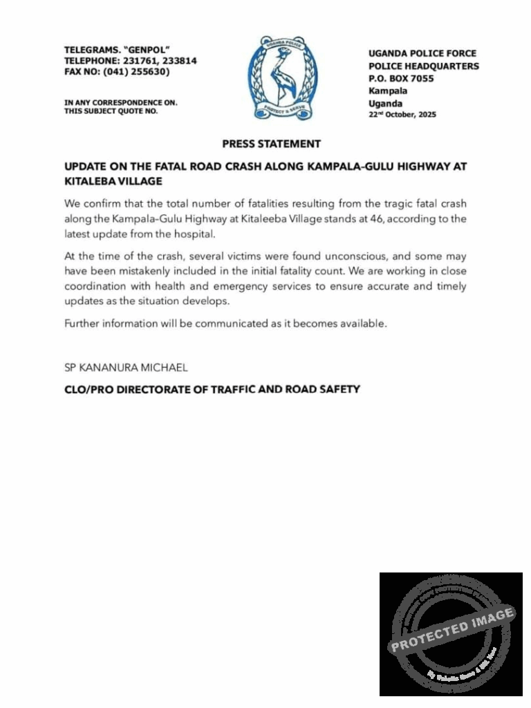 UPDATE: Kampala-Gulu highway crash death toll now 46 - Eye Radio