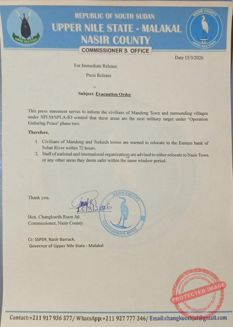 Nasir commissioner orders evacuation ahead of planned military ...