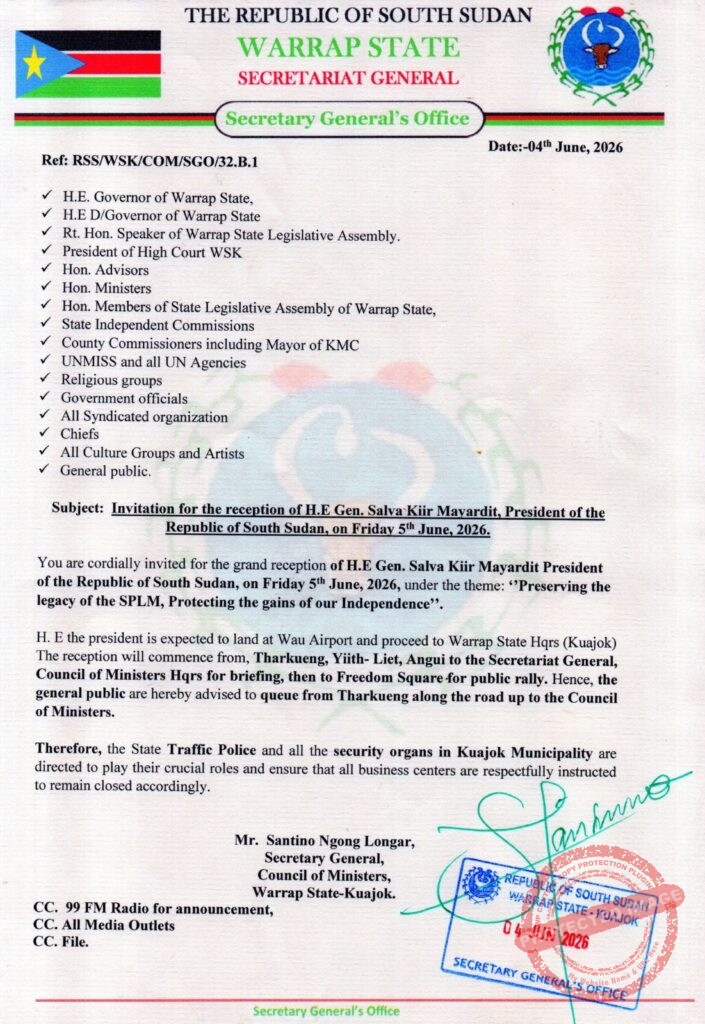 Kiir to visit Warrap State tomorrow, preparations underway in Wau ...