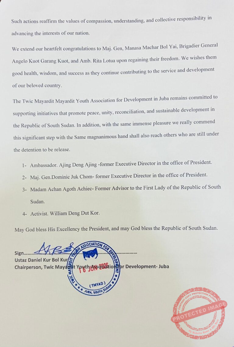 Maj Gen Manasa Machar among senior officials released from state ...